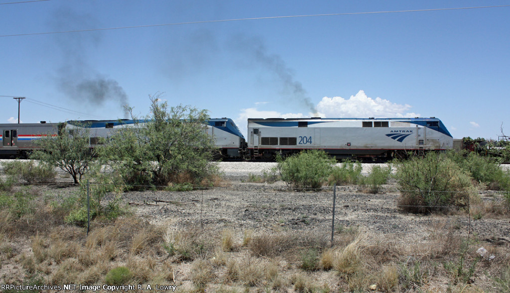 AMTK 204 Leading "Texas Eagle" 422 East - With Something Interesting at the Rear
